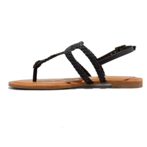 Universal Thread | Shoes | Black Braided Thong Ankle Strap Sandal Nwt ...